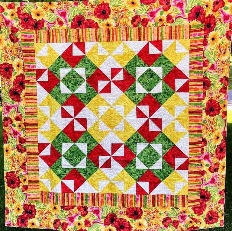 Free Summer Quilt Pattern - Summer Poppies in the Sunshine