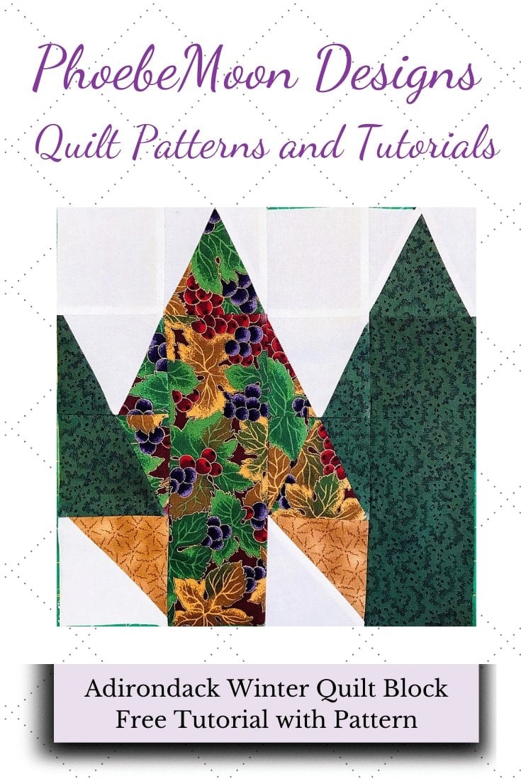This Adirondack Winter Quilt Block is a Great Winter Table Topper